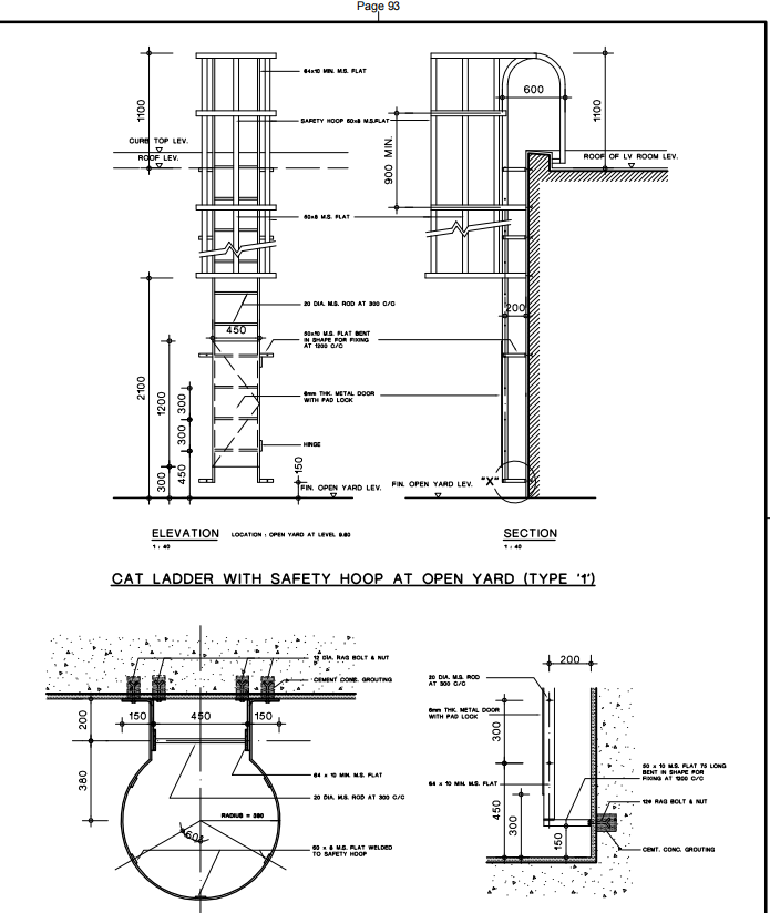 WSD Stainless steel cat ladder，水務署設備標準圖則：WSD 7.3H，泵房不鏽鋼貓梯，天井不鏽鋼貓梯，天井檢修 ...